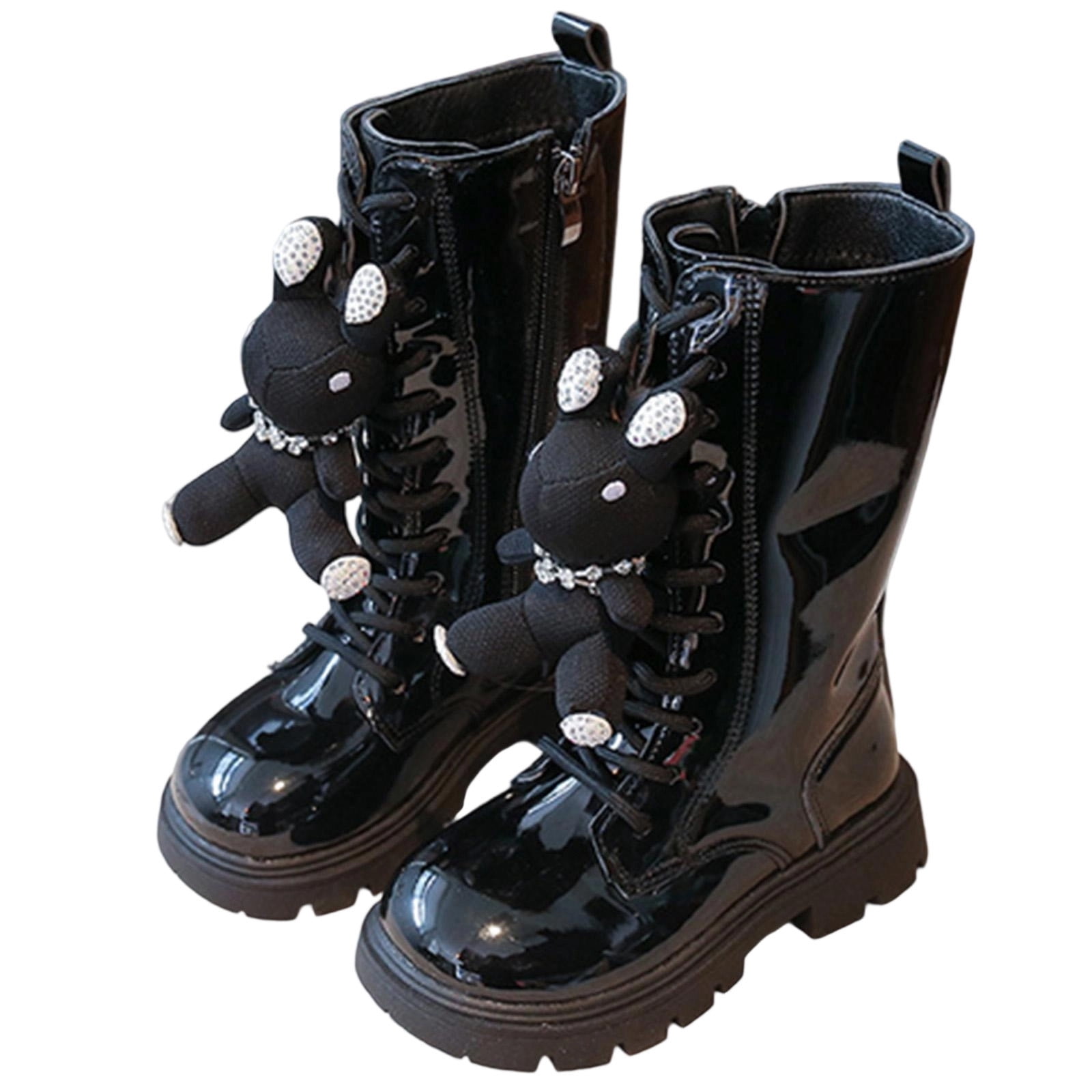 CAIVO Girls Long Boots Fashion Mid Calf Boots Rabbit Design Winter ...