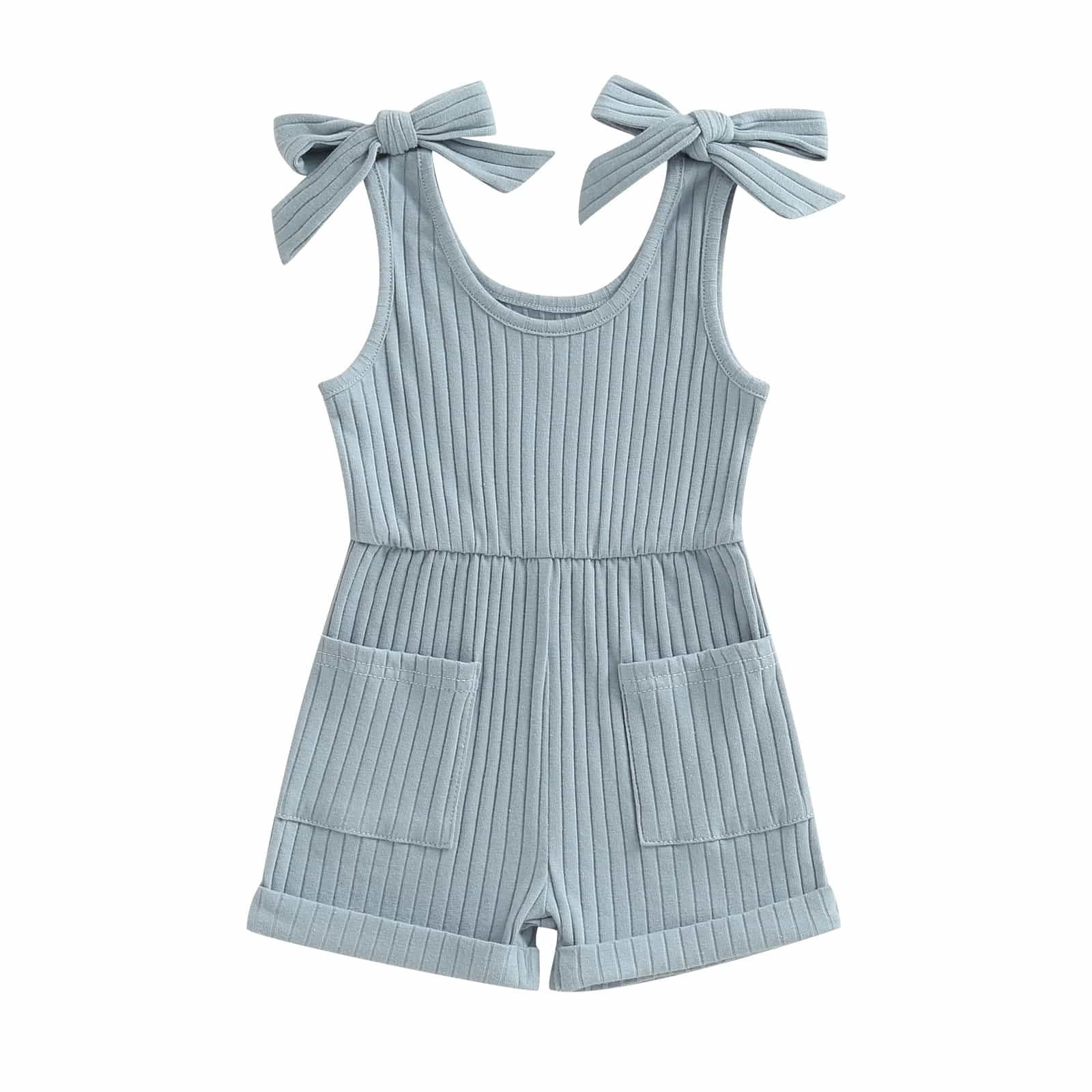 CAIVO Girls O-Neck Romper Jumpsuit Toddler Summer Casual Sleeveless ...