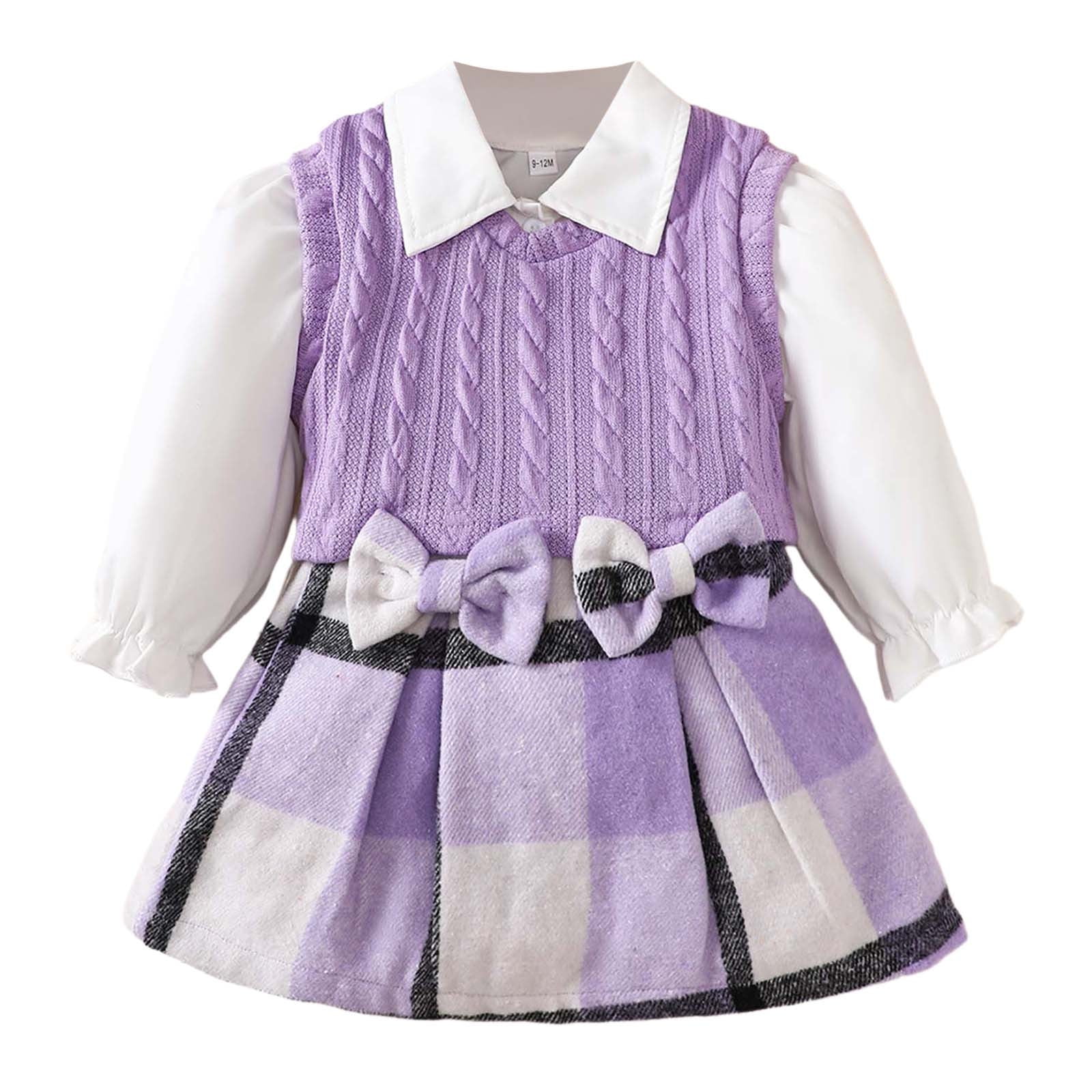 CAIVO Girls Outfits Sets Toddler Casual School Vests Sweater Long ...