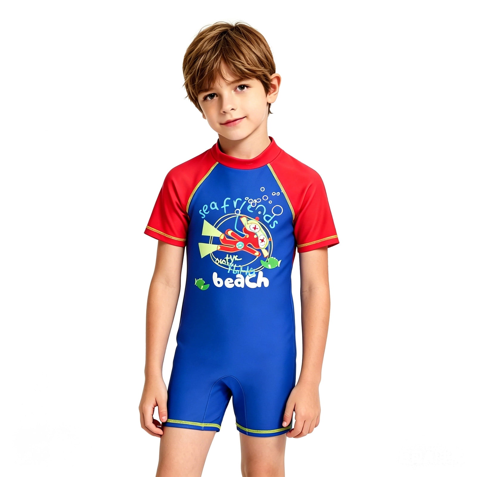 CAIVO Girls Protective Summer Swimwear One-Piece For Kids Breathable ...