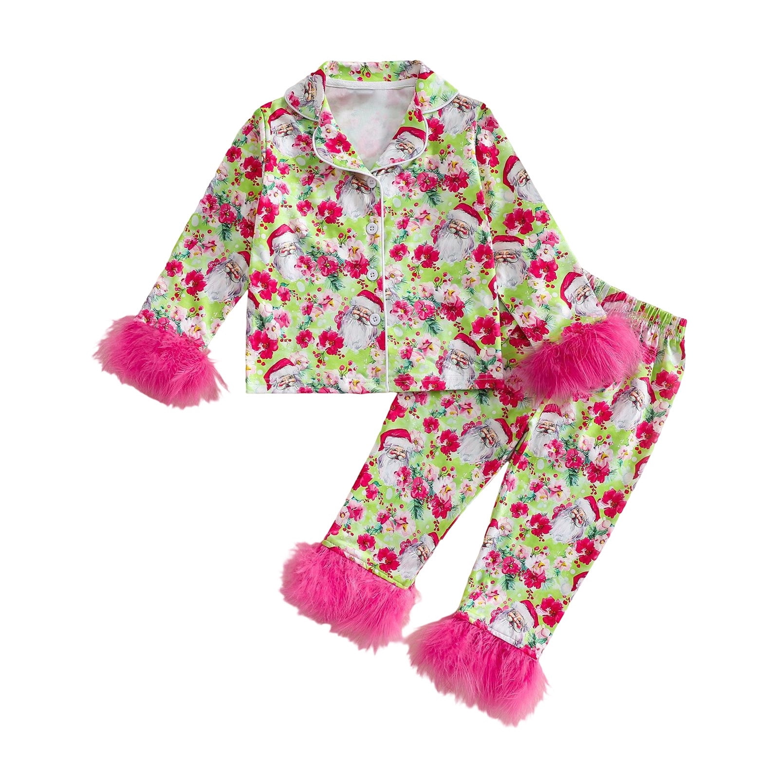 CAIVO Girls Pyjamas Sets Winter Long Sleeve Pants Casual Loungewear ...