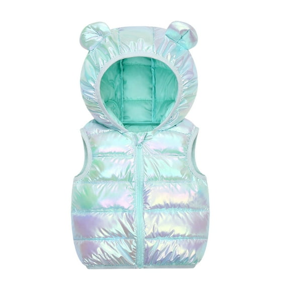 CAIVO Girls Reversible Vests With Hood Color Changing Winter Warm ...