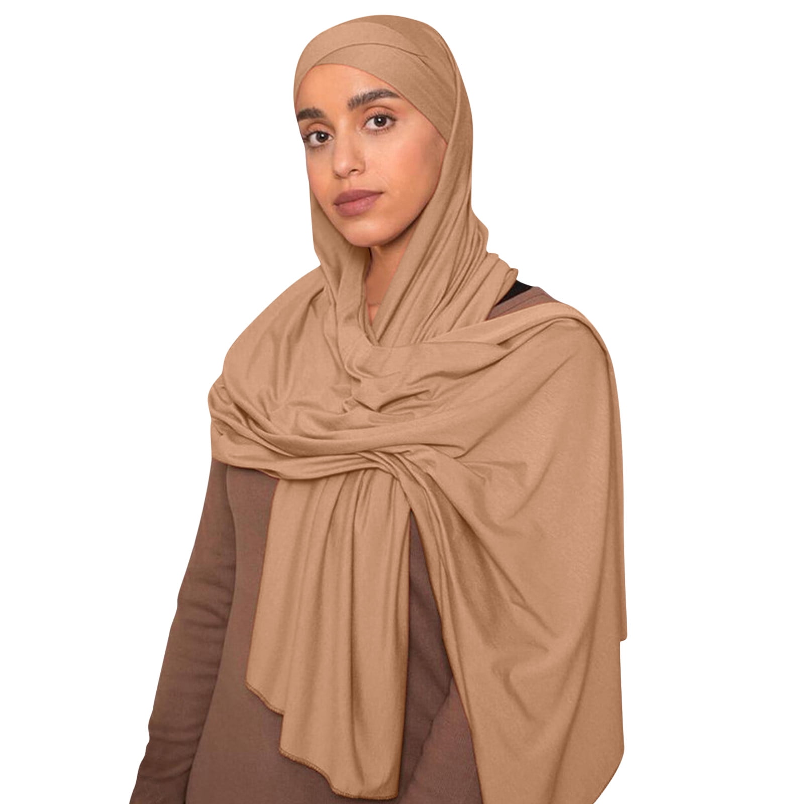 CAIVO Head Scarf Solid Color Long Scarf Wrap Scarves Cotton Scarf For ...