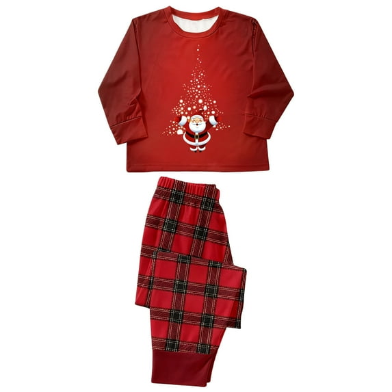 CAIVO Home Outfit Sets O-Neck Festive Christmas Holiday Elk Print 4 Piece Outfit Kids Cozy ...