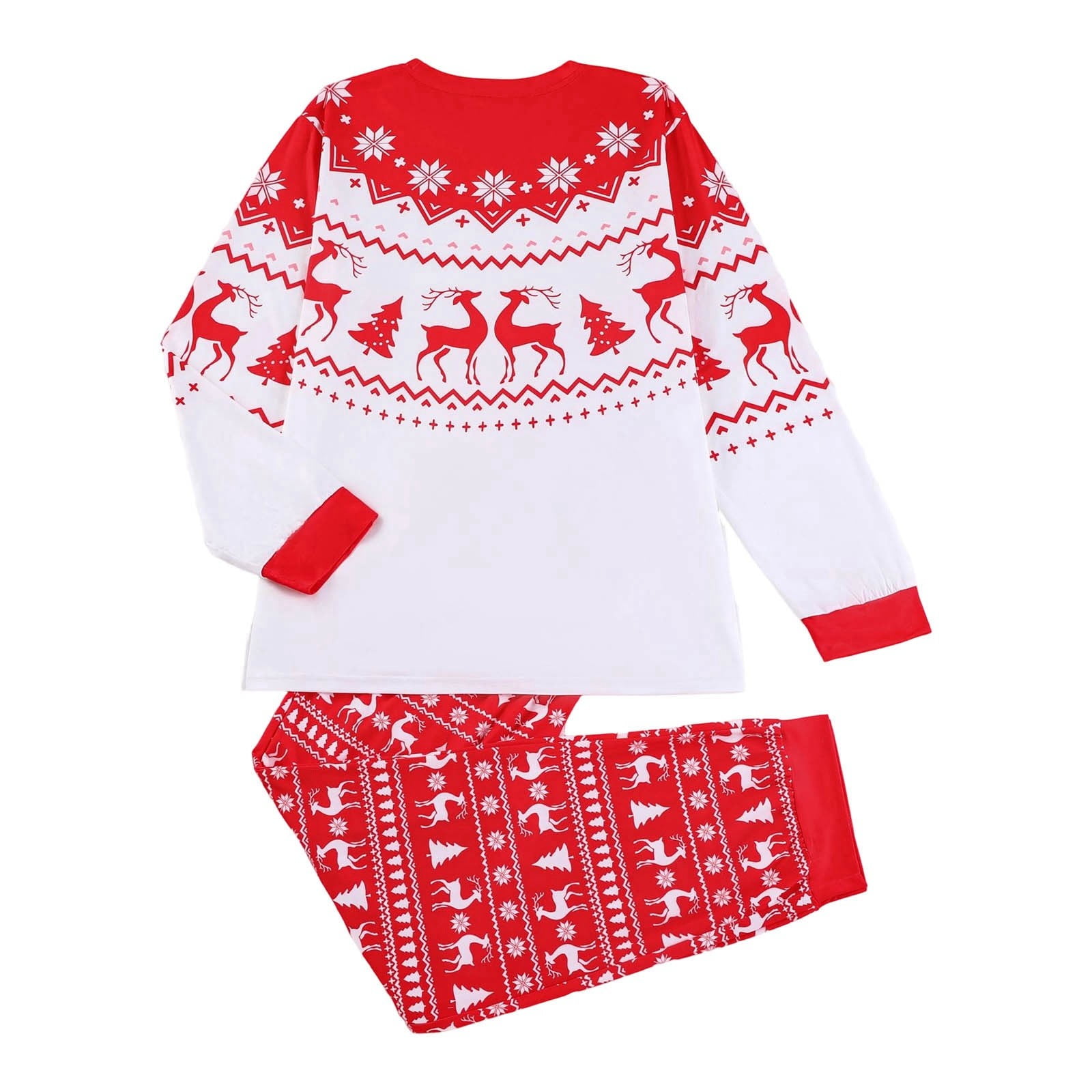 CAIVO Home Outfit Sets O-Neck Long Sleeve Tops Pants Kids Cozy Holiday Elk Shirts Tops Pants ...