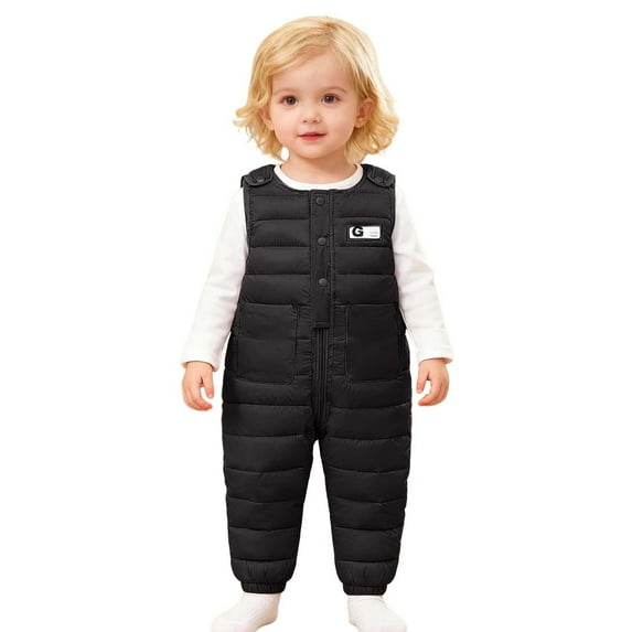 CAIVO Insulated Winter Pants For Girls With Detachable Suspenders ...