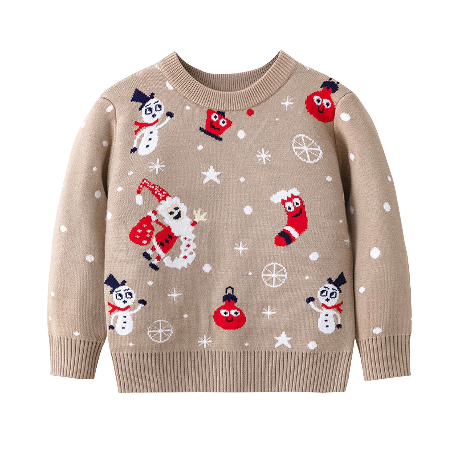 CAIVO Kids Cartoon Pullover Sweater Long Sleeve O-Neck Knitwear Boys ...