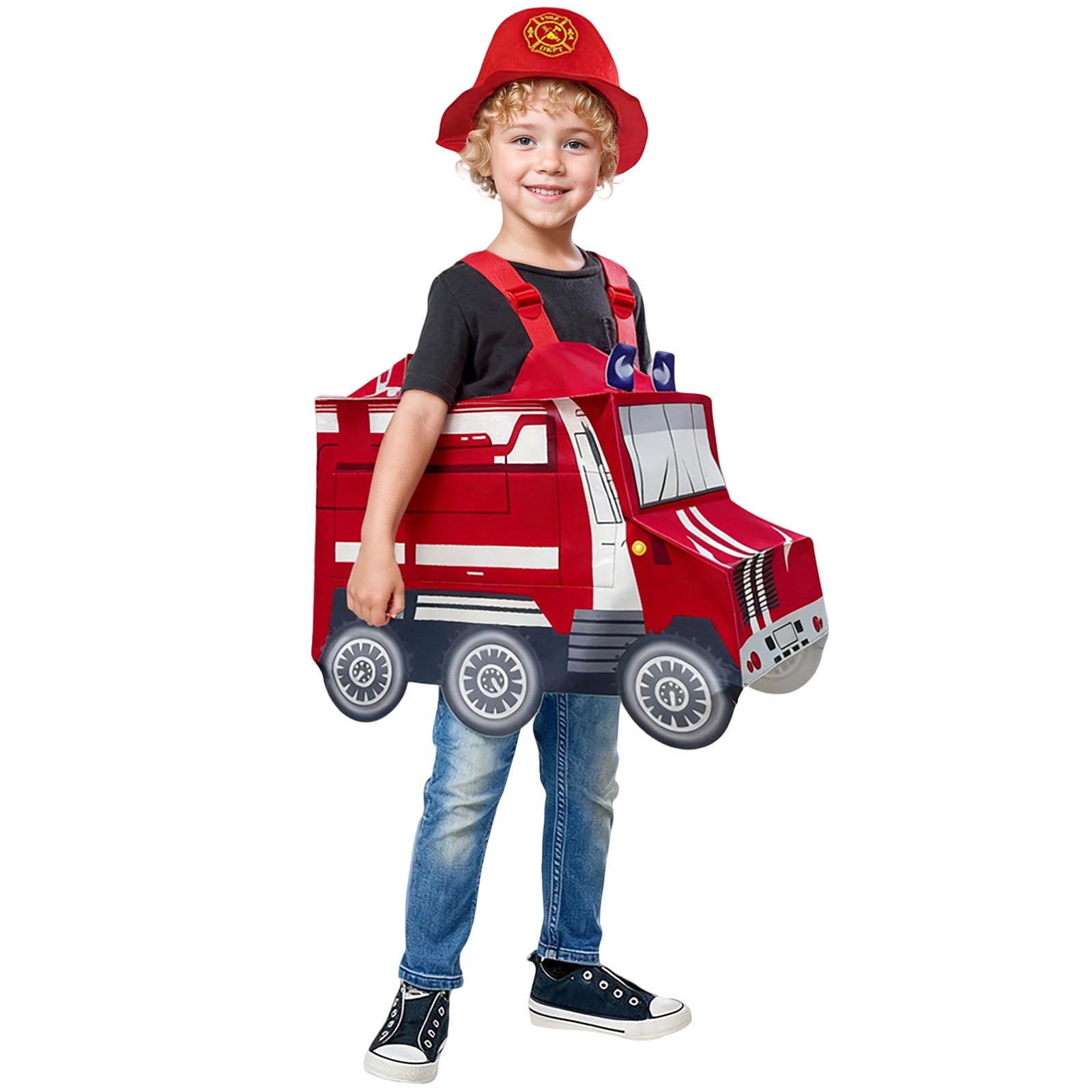 CAIVO Kids Fire Truck Dress Up Play Outfit Children Boys Girls Party ...