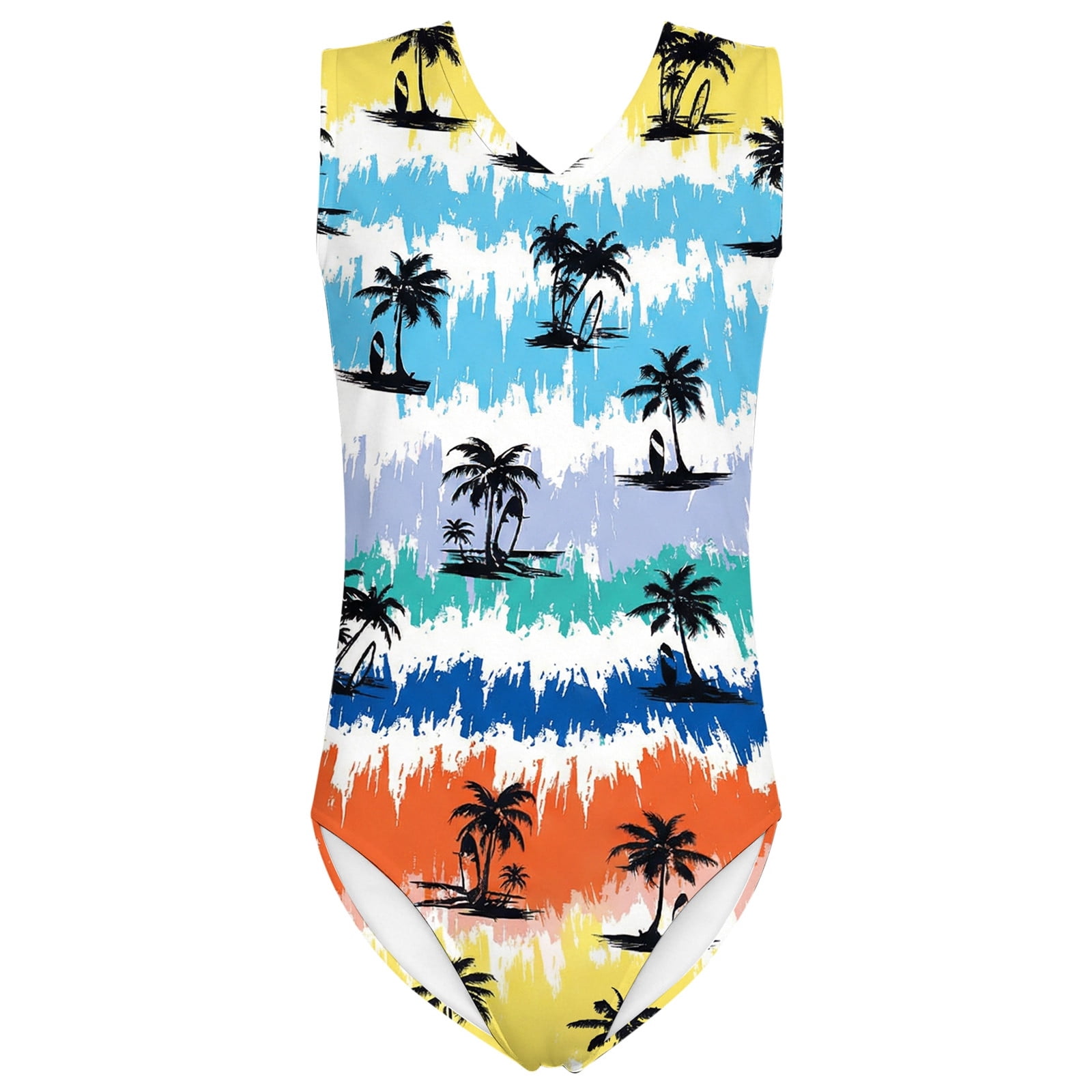 CAIVO Kids Girls Athletic Swimwear One-Piece Competitive Training ...