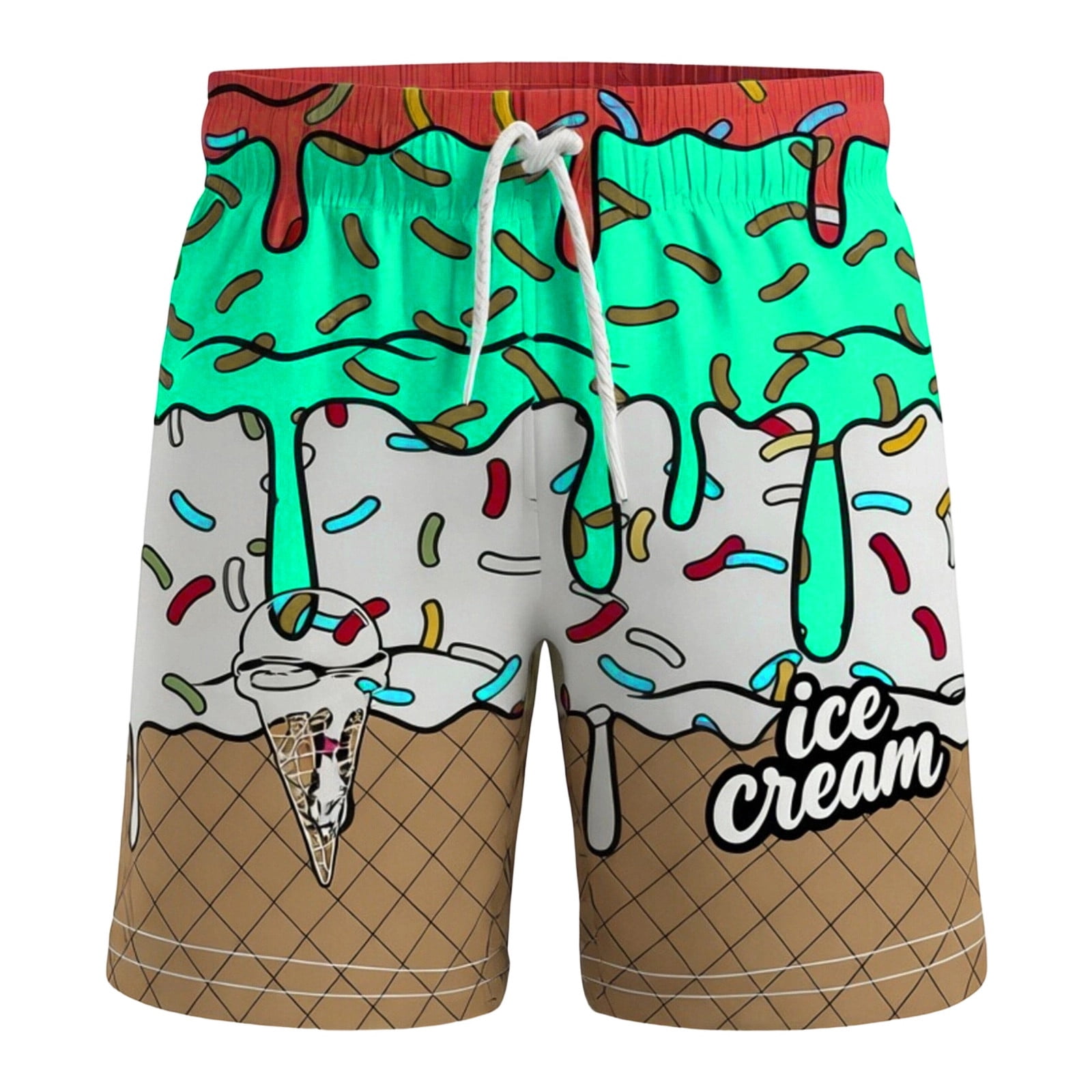 CAIVO Kids Girls Casual Summer Shorts With Ice Cream Print Soft Elastic ...