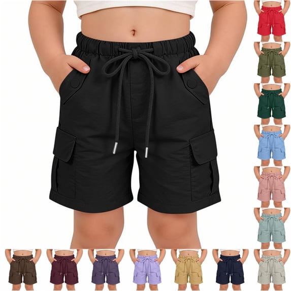 CAIVO Kids Girls Loose Fit Casual Shorts For Summer With Wide Leg ...