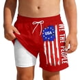 CAIVO Kids Patriotic Print Boys Beach Shorts With Double Layer Comfort ...