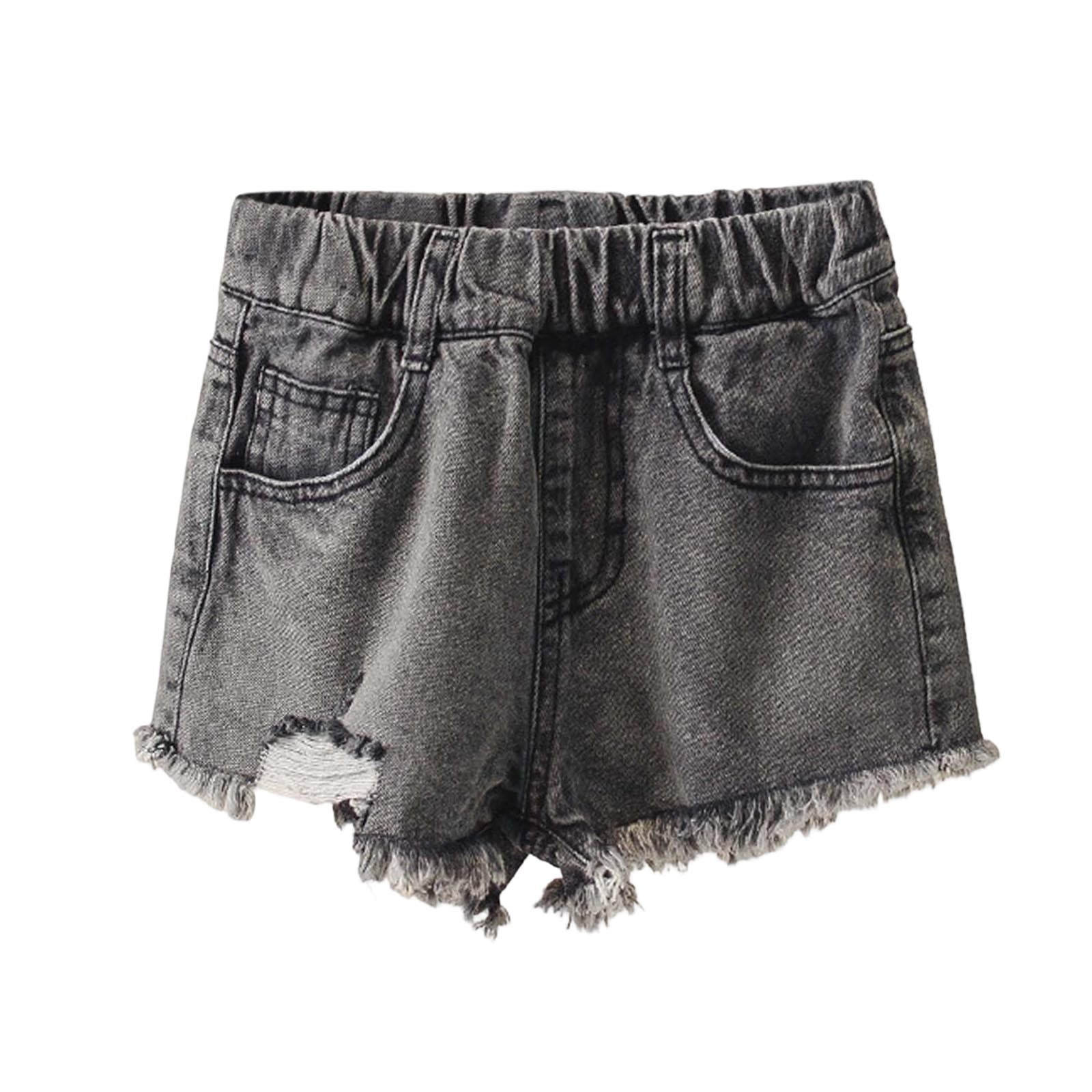 CAIVO Kids Summer Blue Denim Shorts For Young Girls Versatile Children ...