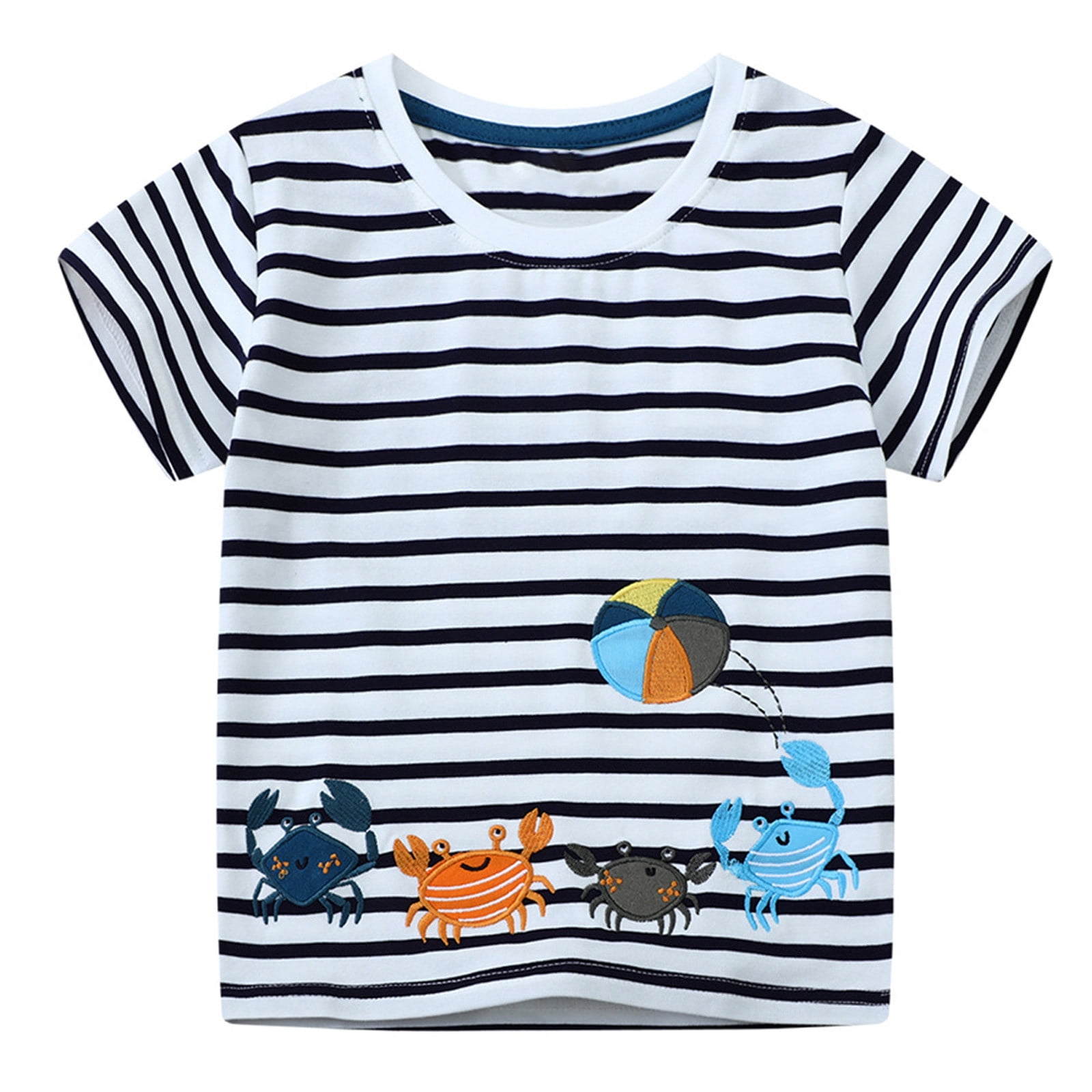 CAIVO Little Boys T-Shirts Short Sleeve Cartoon Animal Embroidery ...