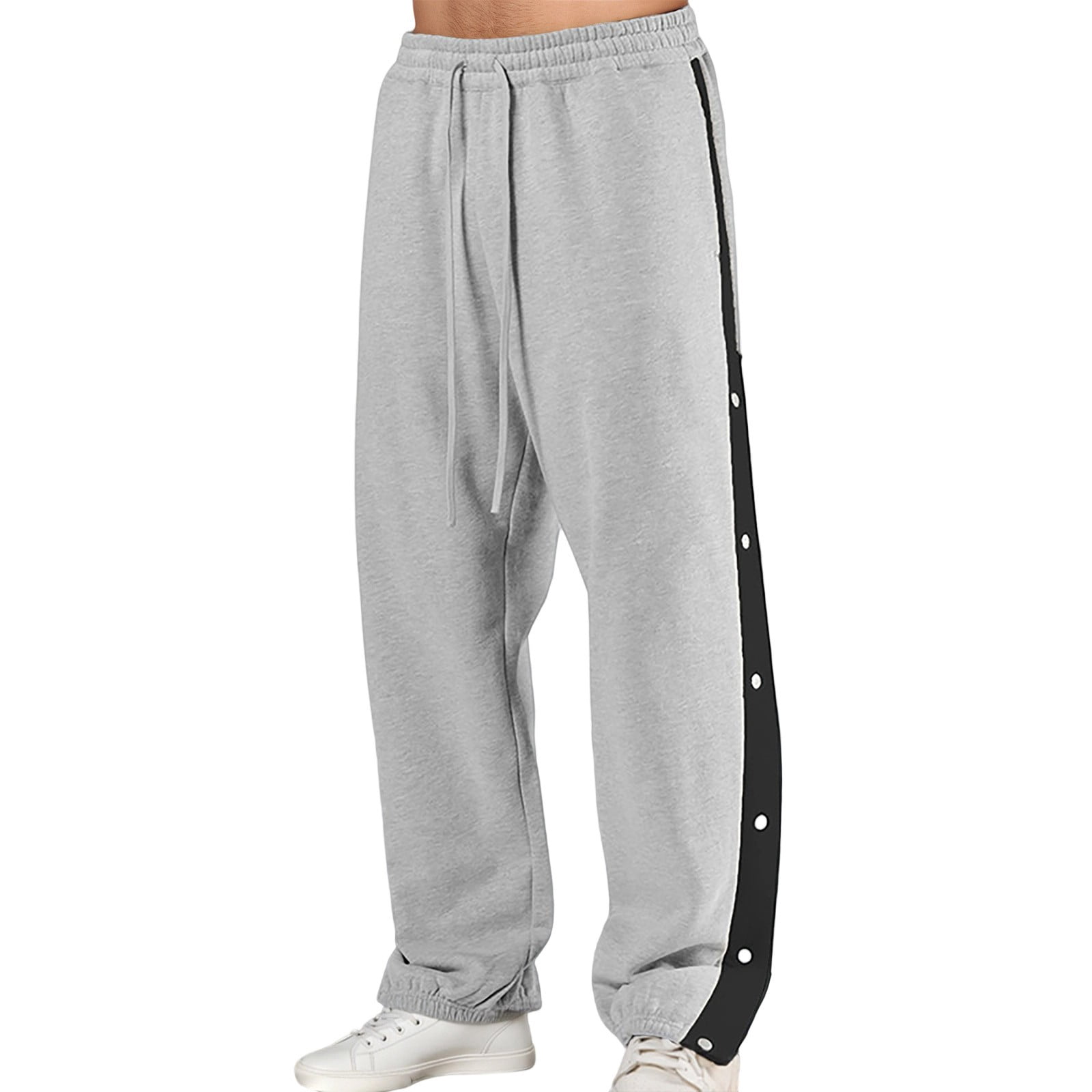 CAIVO Men Casual Jogger Pants Winter Warm Sweatpants With Full Button ...