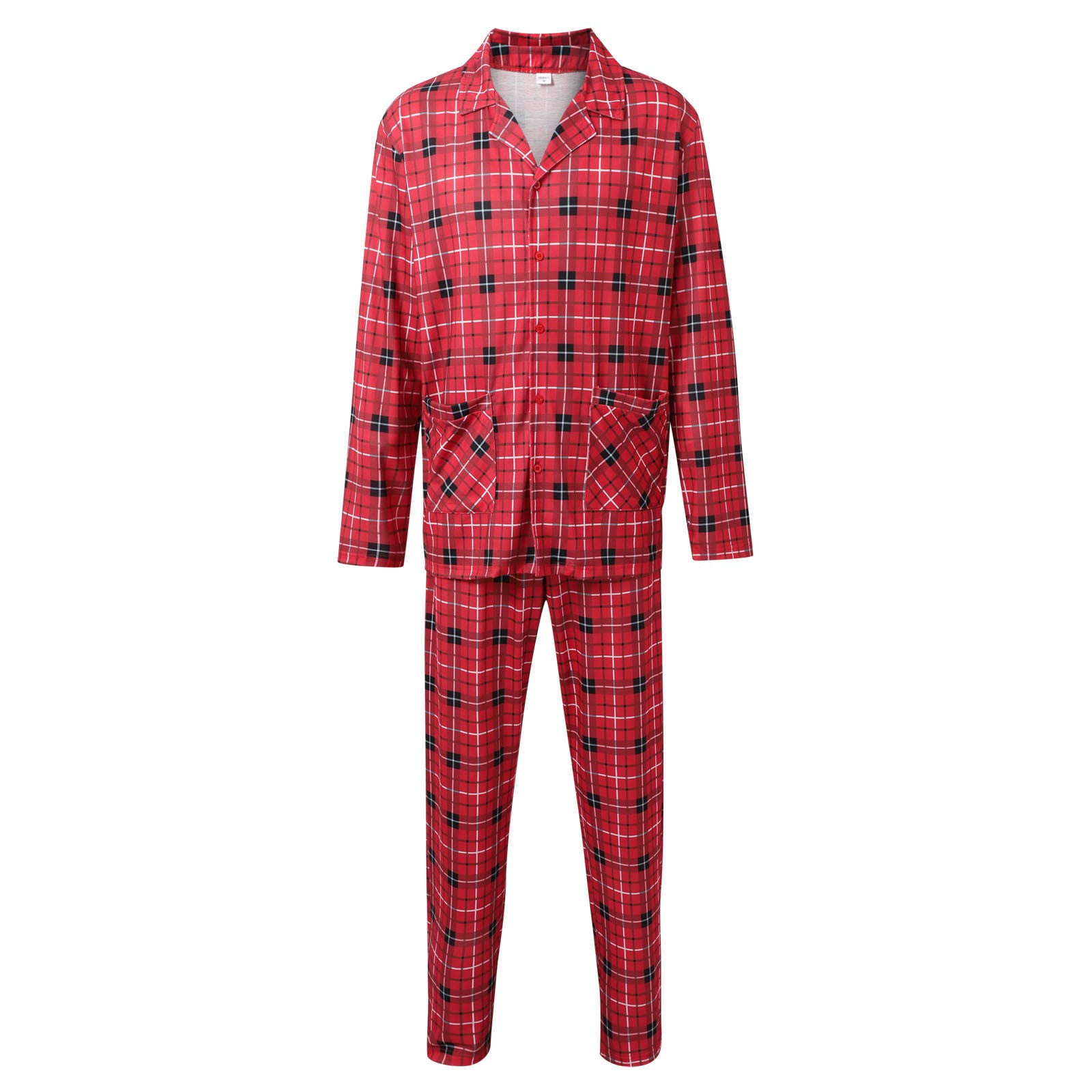 CAIVO Men Family Matching Pajamas Plaid Print Two Piece Christmas ...