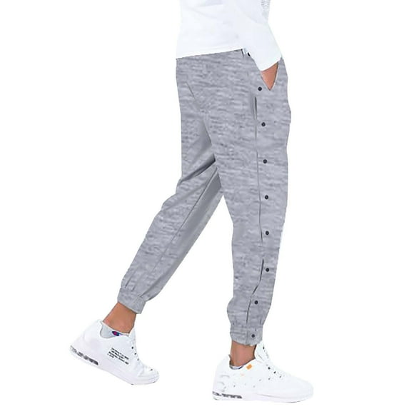 CAIVO Men Loose Fit Button Side Basketball Training Joggers With ...