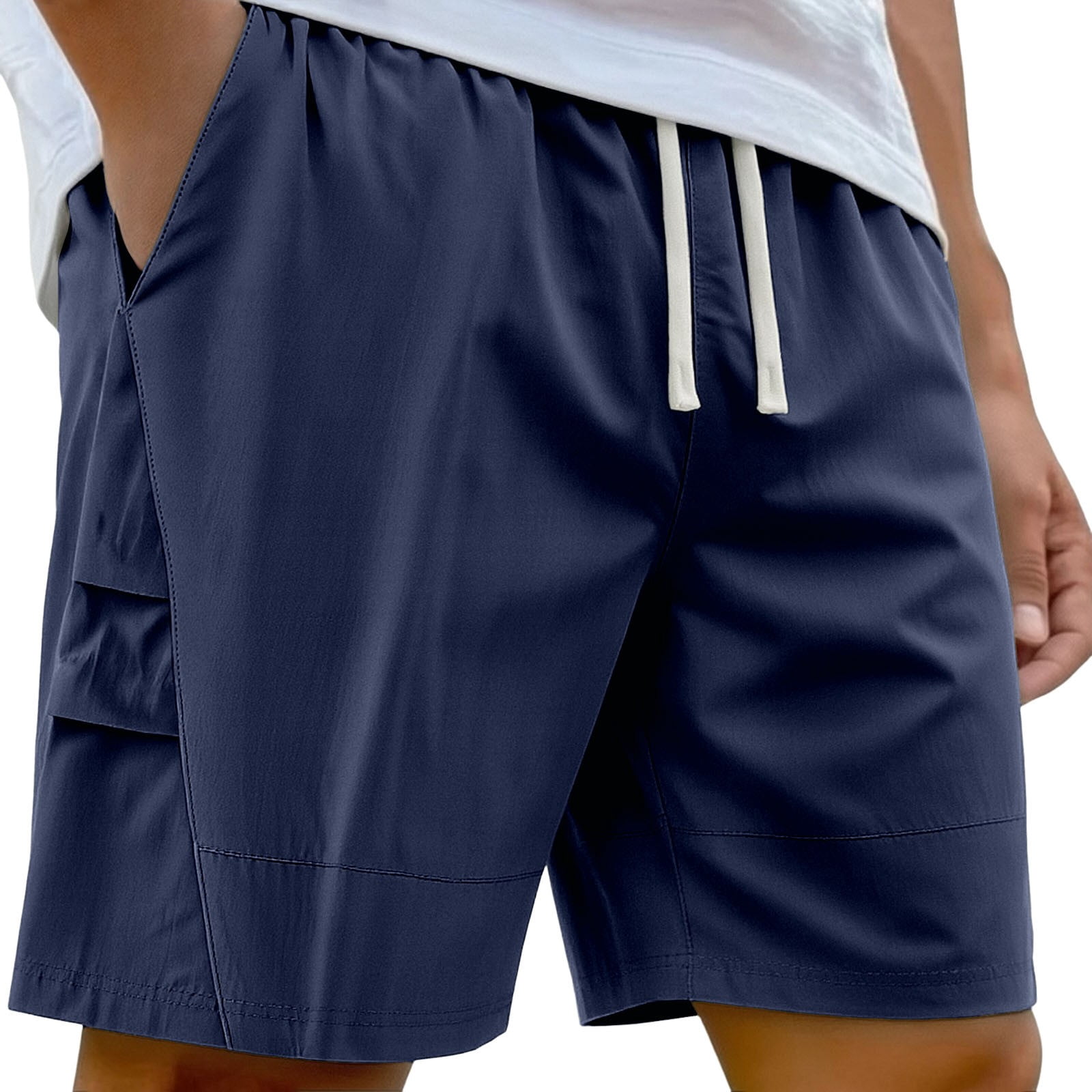 CAIVO Men's Athletic Shorts With Pockets Elastic Waist Loose Fit Solid ...
