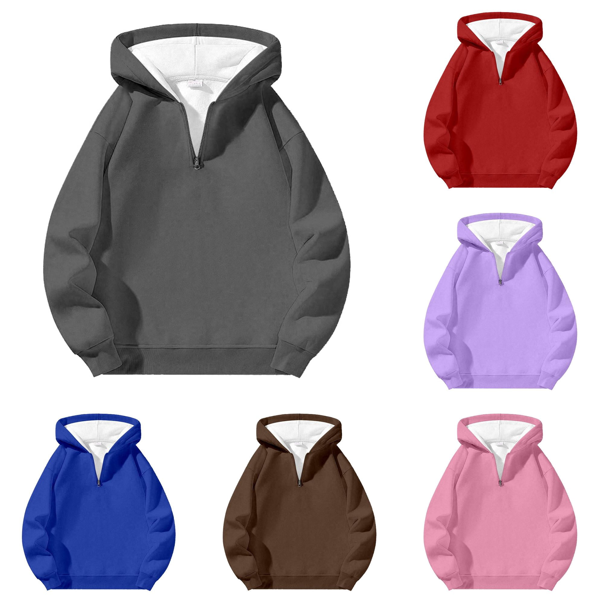 CAIVO Men's Autumn Winter Solid Color Sweatshirt Long Sleeve Hoodie ...