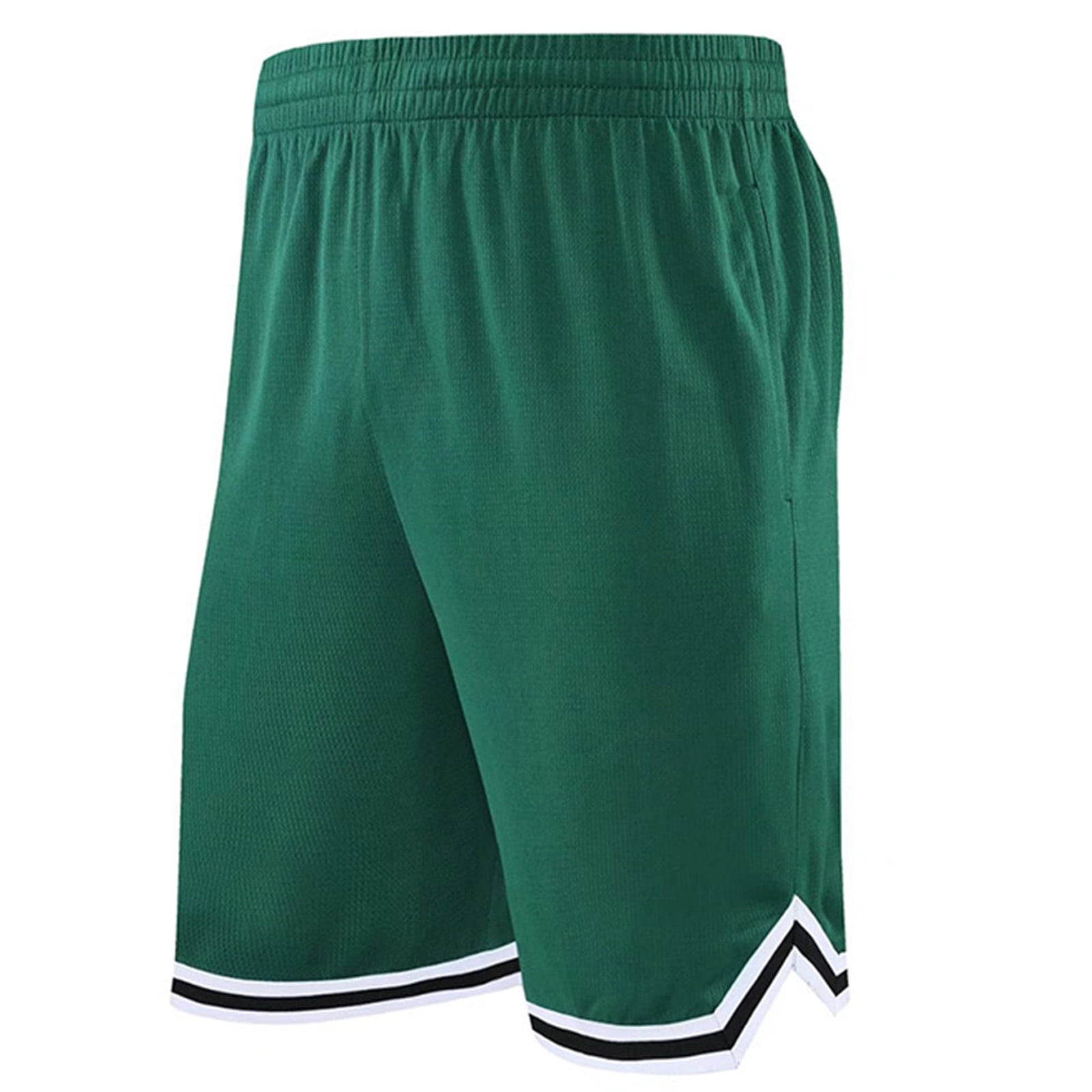 CAIVO Men's Long Basketball Shorts With Zipper Pocket Knee Length Mesh ...