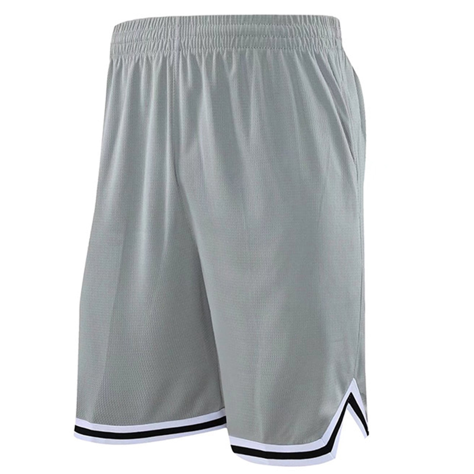 CAIVO Men's Long Basketball Shorts With Zipper Pocket Knee Length Mesh ...