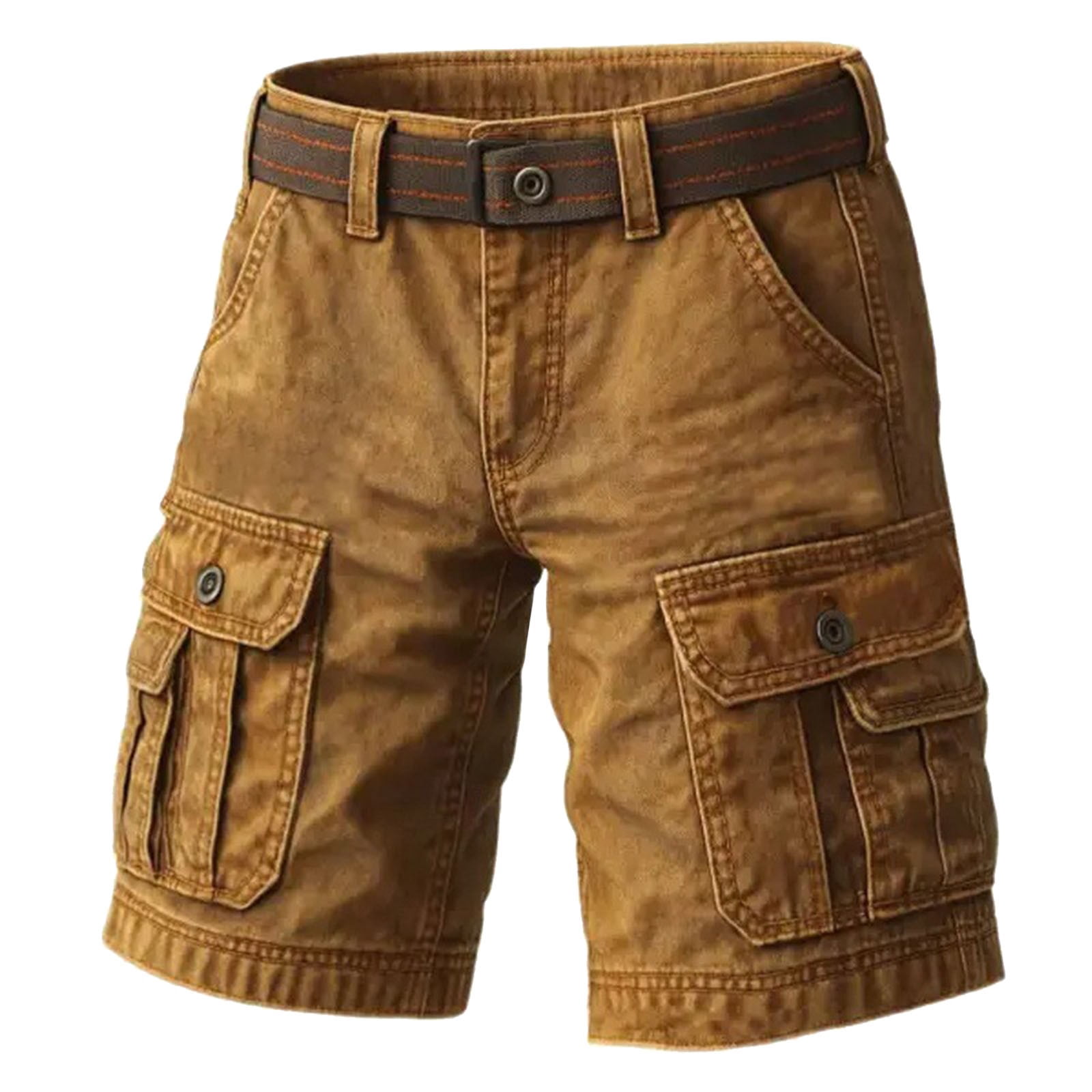 CAIVO Men's Pocket Workwear Summer Beach Street Casual Shorts Solid ...