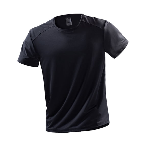 CAIVO Men's Summer Tee Shirts Round Neck Solid Color Athletic Running ...