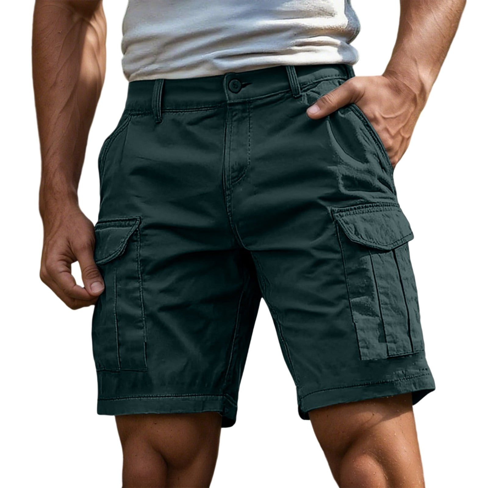 CAIVO Men's Washed Casual Loose Fit Cargo Shorts Summer Outdoor ...