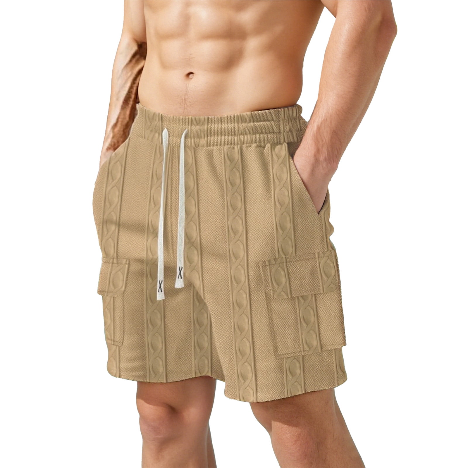 CAIVO Men's Workout Shorts Casual Summer Fathers Day Elastic Waist ...