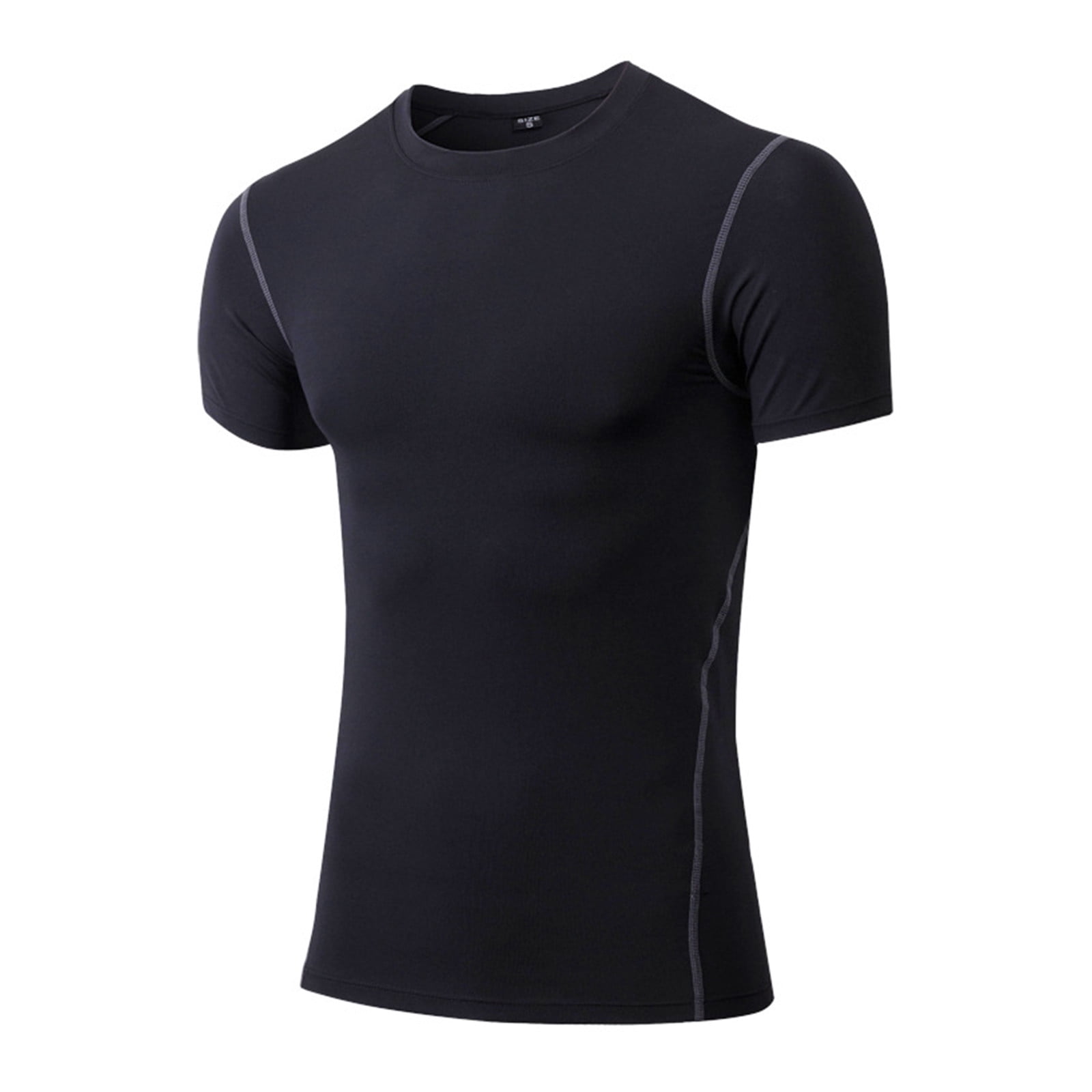 CAIVO Mens T-Shirts Crewneck Short Sleeve Solid Color Performance ...
