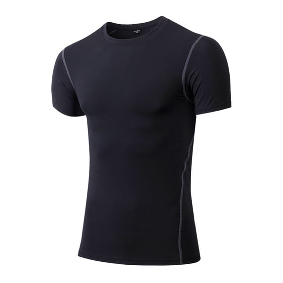 CAIVO Mens T-Shirts Crewneck Short Sleeve Solid Color Performance ...