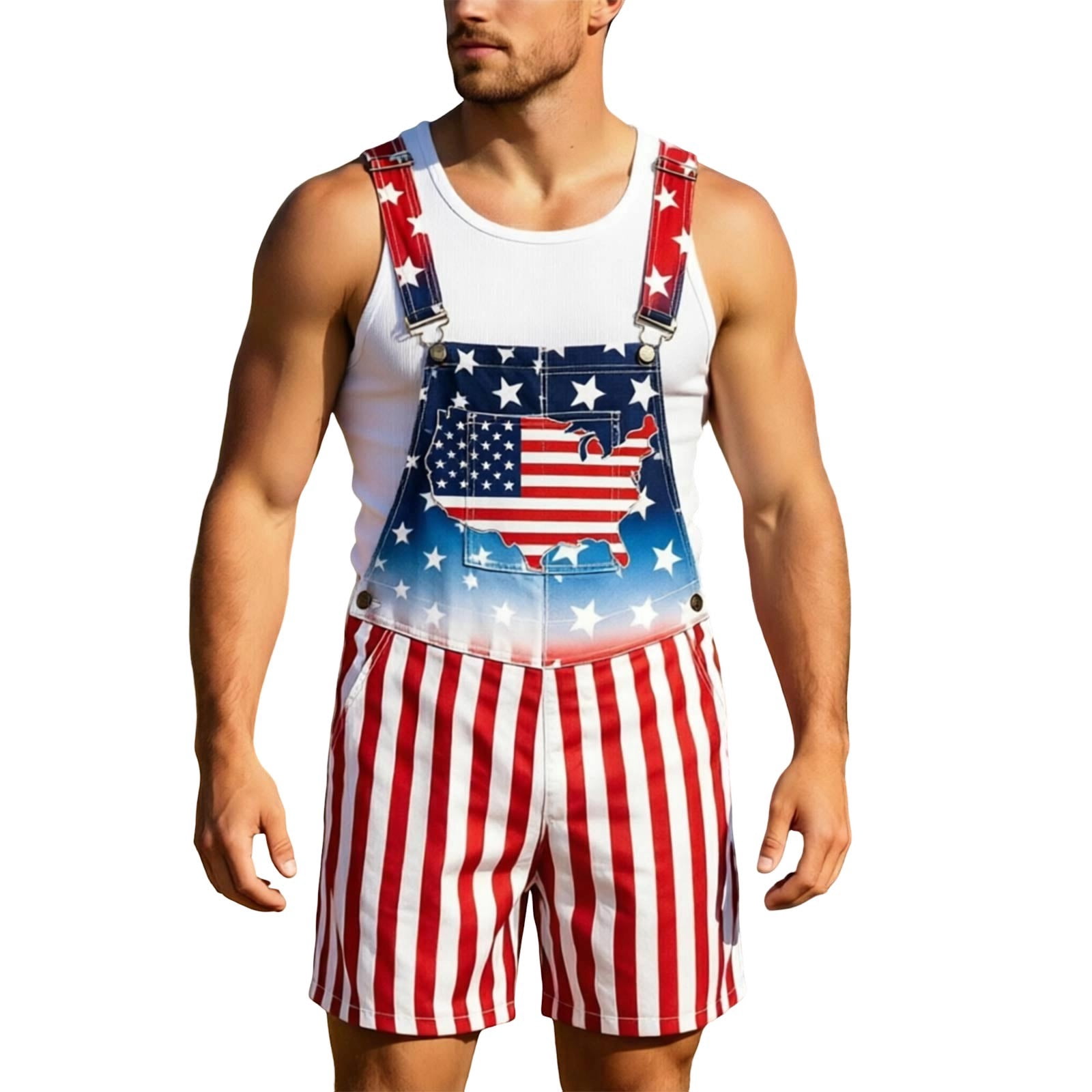 CAIVO Overalls for Men Bib Coveralls Shorts Romper Jumpsuits Festival ...