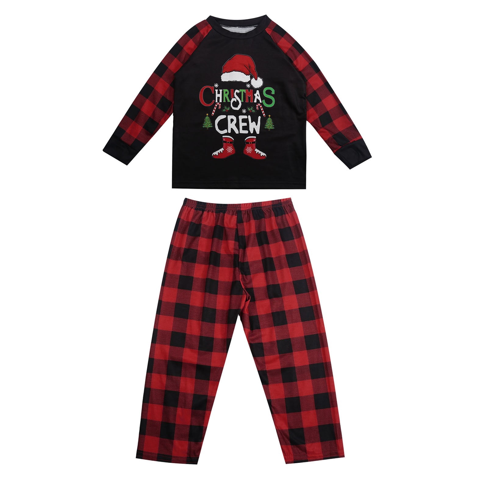 CAIVO Reindeer Print Home Outfit Sets Long Sleeve O-Neck Cozy Home ...