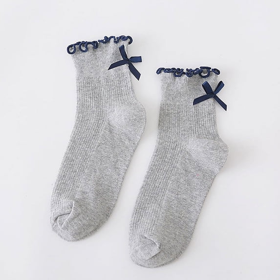 CAIVO Socks For Women Socks Bow Crew Socks Sweet Dress Breathable Soft ...