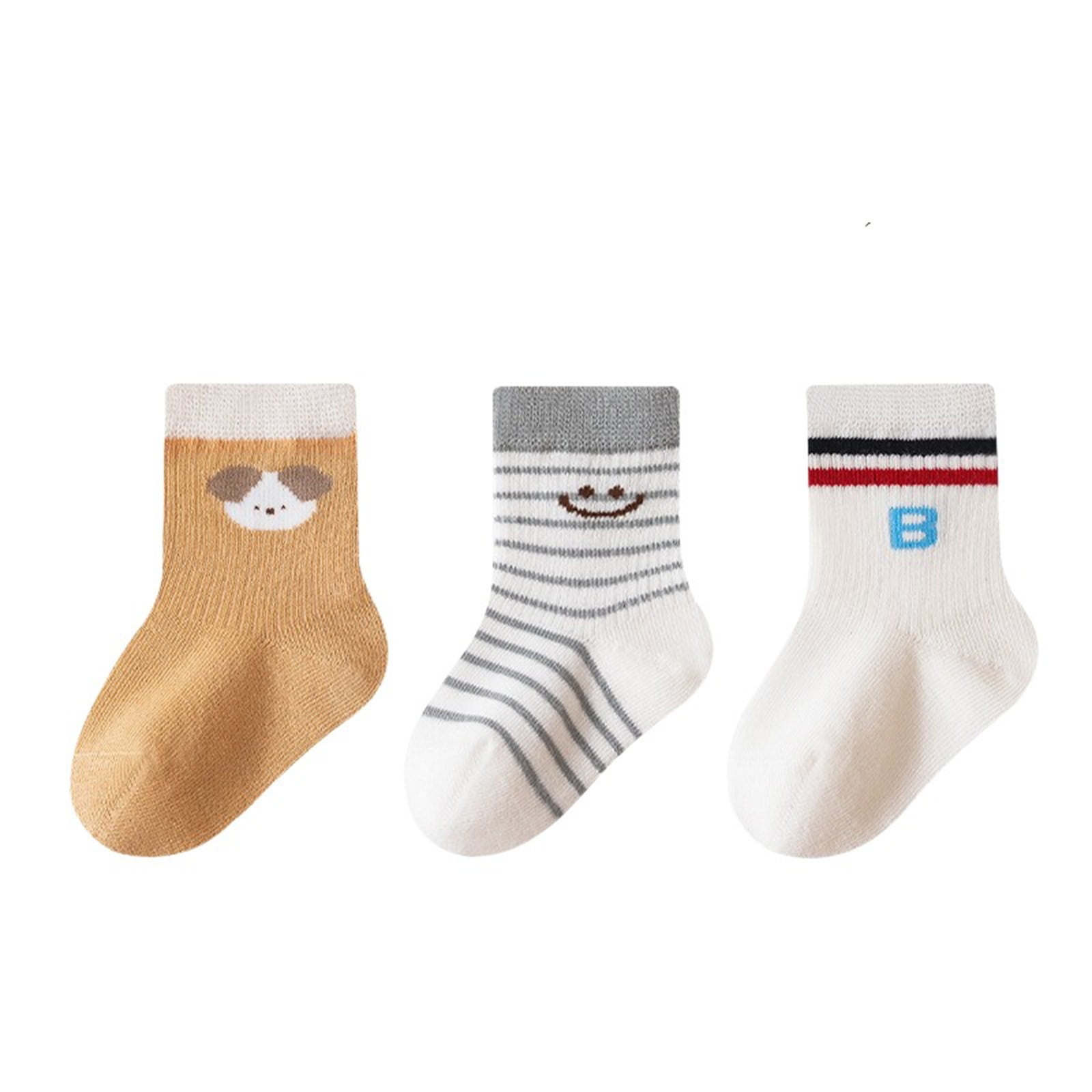 CAIVO Soft Baby Socks Non- Sole Toddler Crew Socks Boys Girls Proof ...