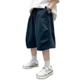 CAIVO Summer Boys Lightweight Shorts Solid Color Child Wide Leg Knee ...