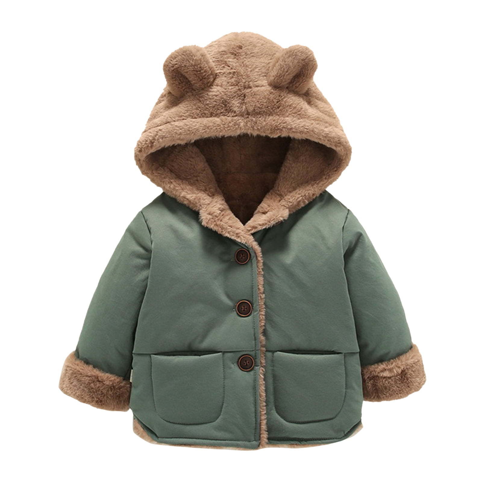 CAIVO Toddler Baby Boys Girls Winter Jacket Small Kids Warm Hooded Outwear Coat Holiday Child ...