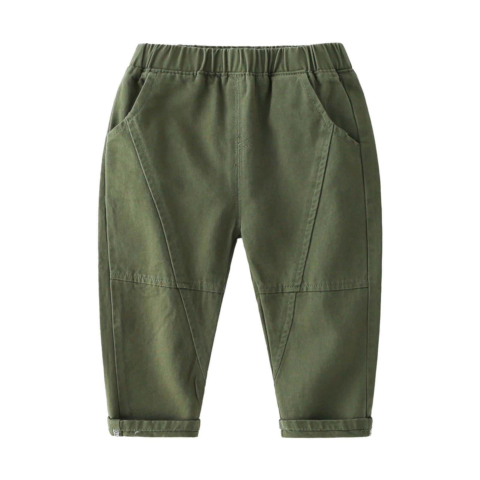 CAIVO Toddler Boy Girl Solid Color Pants Overalls Casual Pants Slacks ...