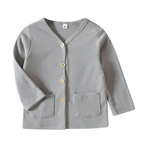 CAIVO Toddler Boys Girls Windproof Long Sleeve Solid Color Ribbed Coats Jacket Kids Warm ...