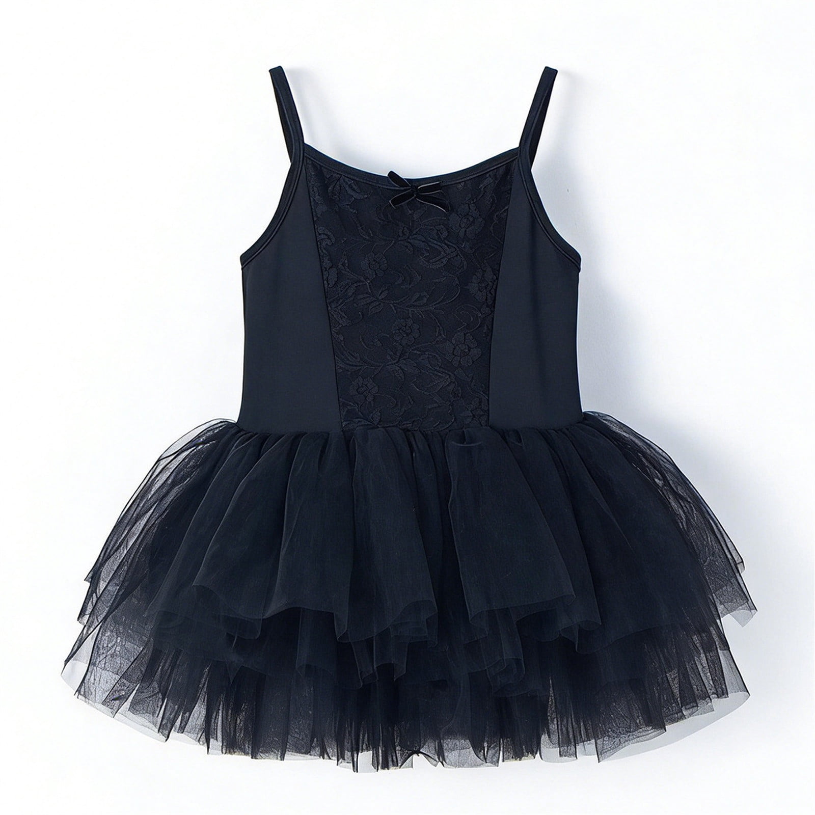 CAIVO Toddler Girls Dress Floral Embroidery Bow Tutu Mesh Pure Color ...
