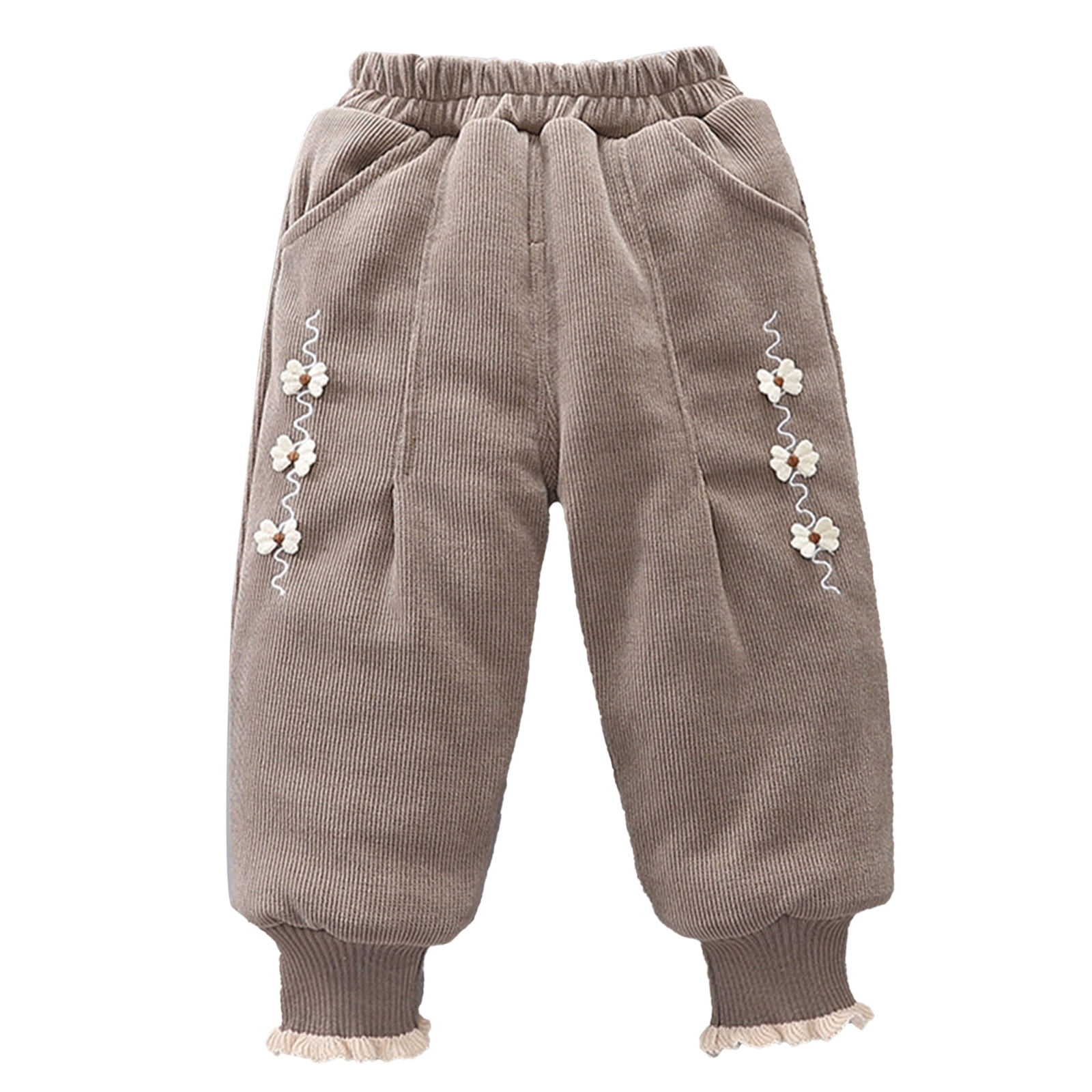 CAIVO Toddler Girls Lined Sweatpants Youth Jogger Slacks Trousers Kids ...