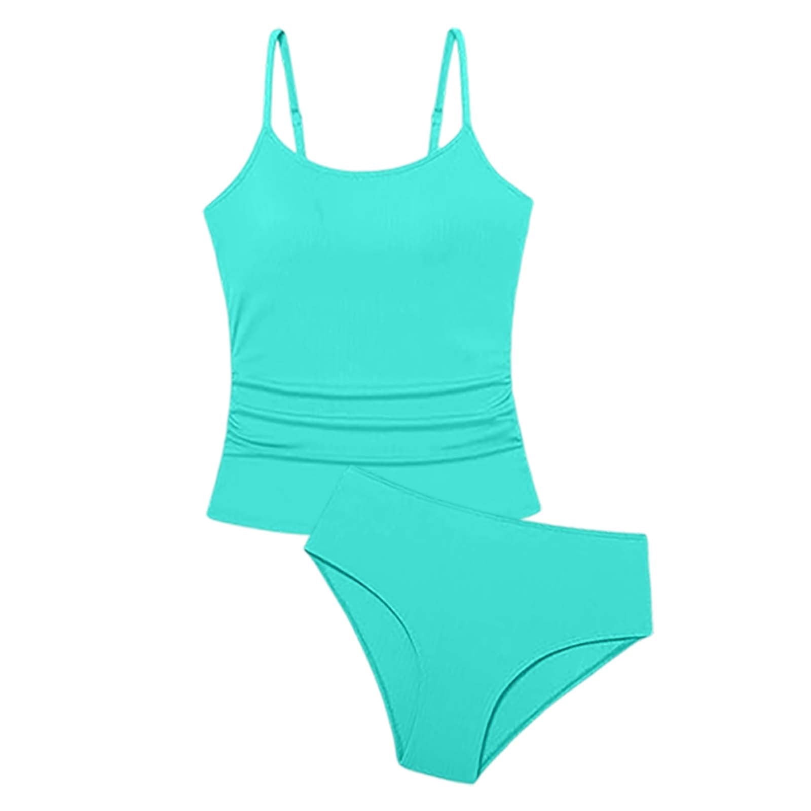 CAIVO Toddler Girls Swimsuit Two Piece Swimwear Sets Scoop Neck ...
