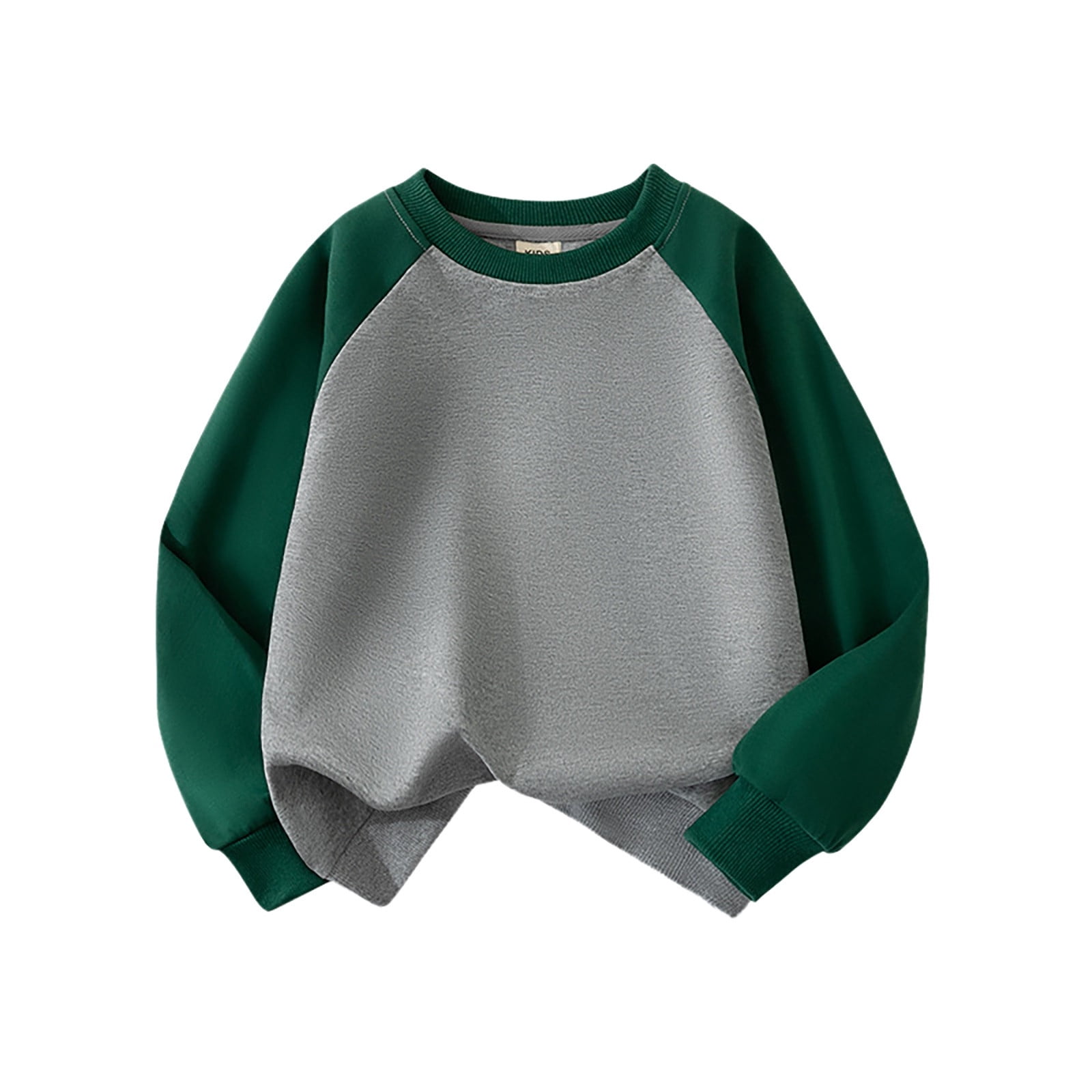CAIVO Toddler Kids Baby Boys Girls Color Block Splice Basic Crewneck Pullover Sweatshirt ...