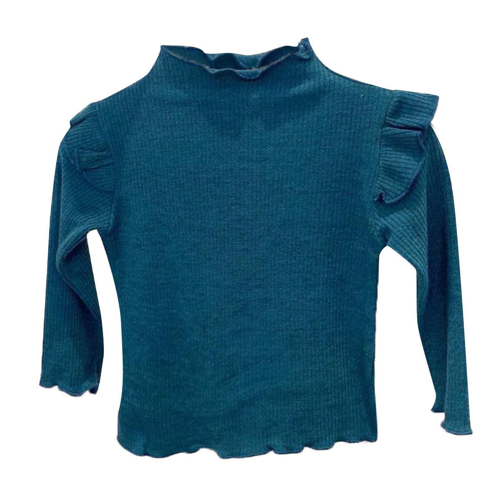 CAIVO Toddler Kids Baby Girls Long Sleeve Solid Color Base Shirt Blouse Tops Clothes Trendy ...