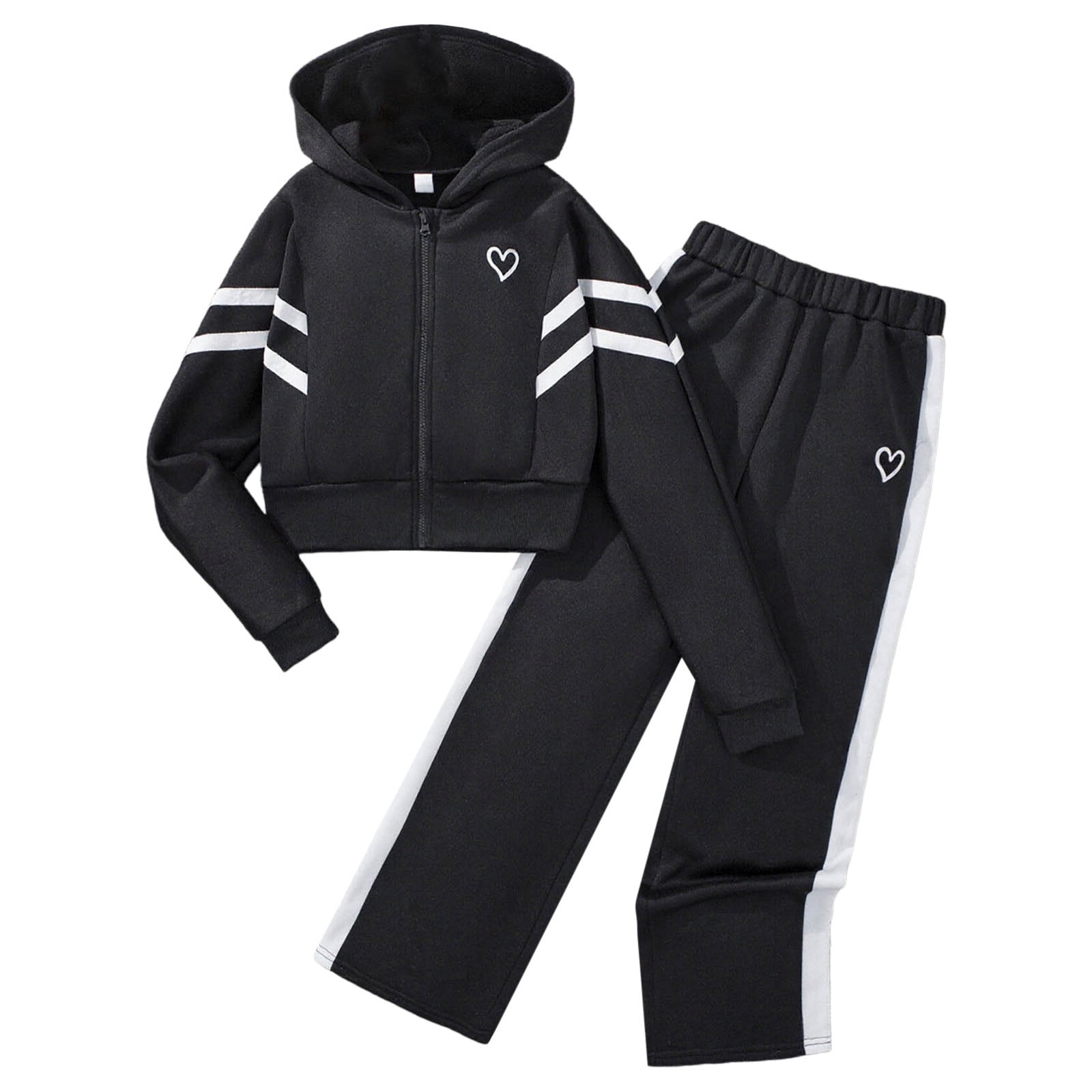 CAIVO Unisex Kids Pullover Hoodie And Pants Casual Two Piece Outfits ...