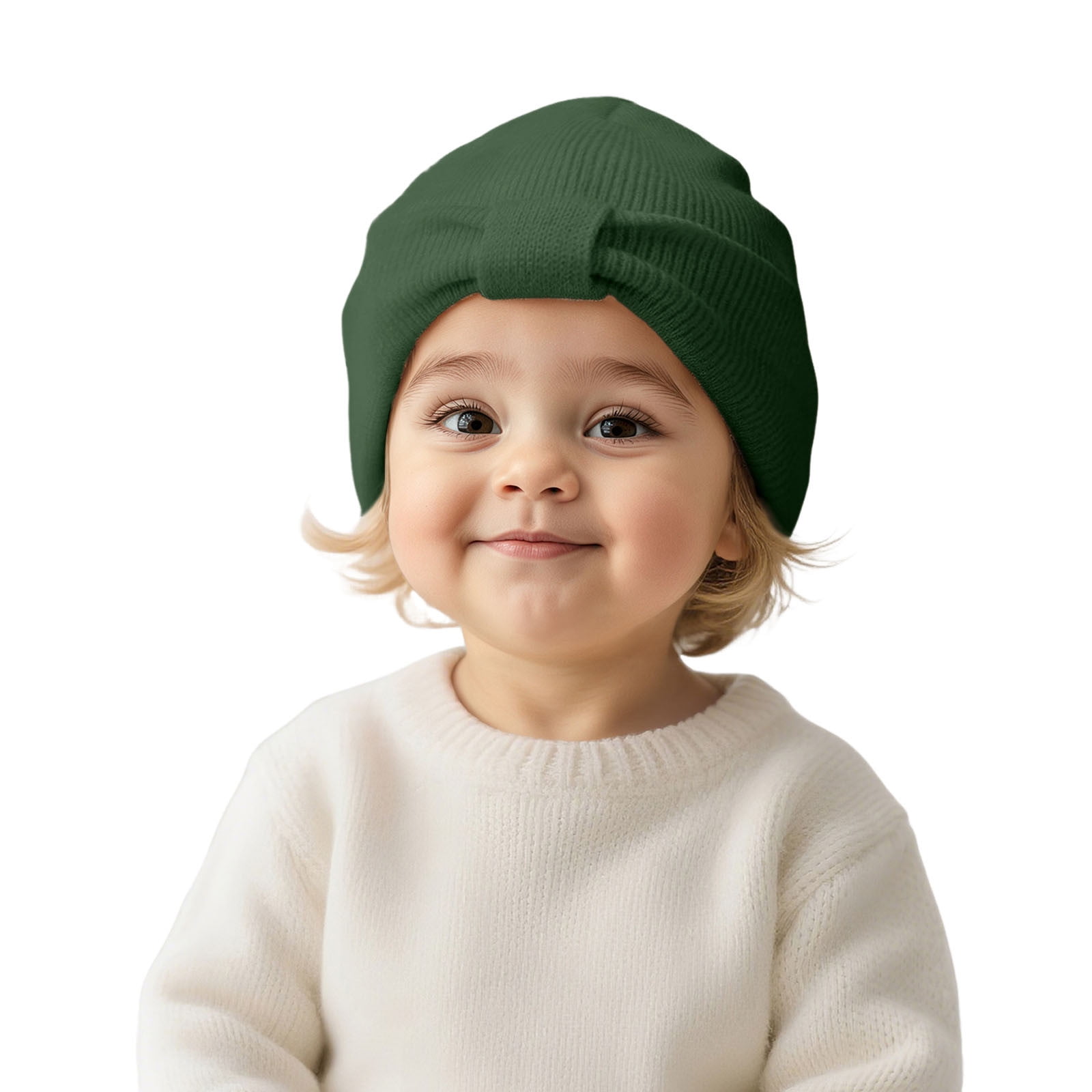 CAIVO Winter Baby With Bow Knitted Soft Warm Yarn Hat Girls Boys Cute ...