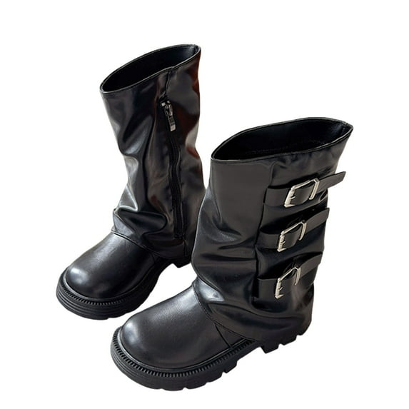 CAIVO Winter Girls Boots Fashion Sole Platform Ankle Booties With ...