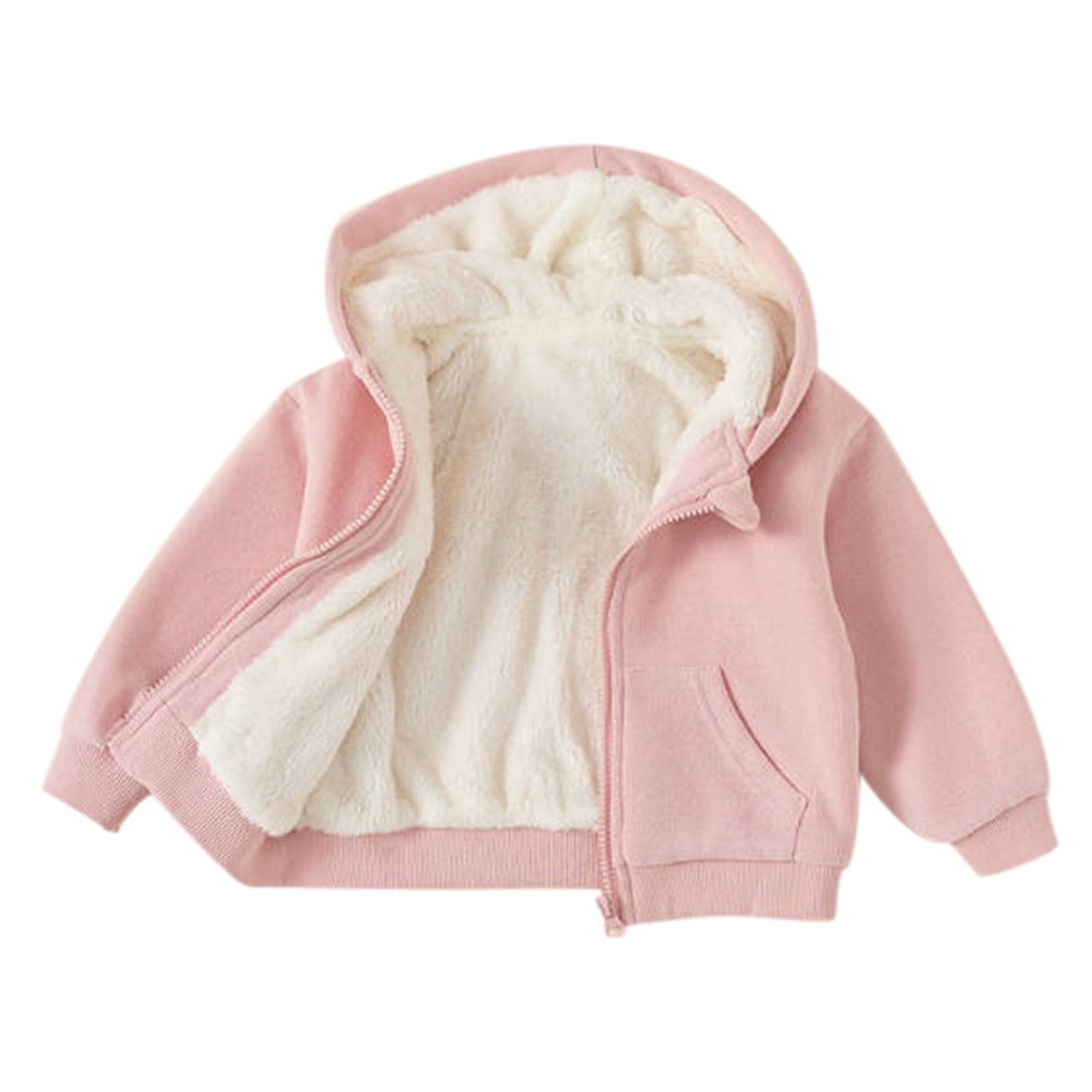 CAIVO Winter Warm Children Solid Color Coats Boys Girls Chic Hoodie Hooded Cardigan Jacket ...