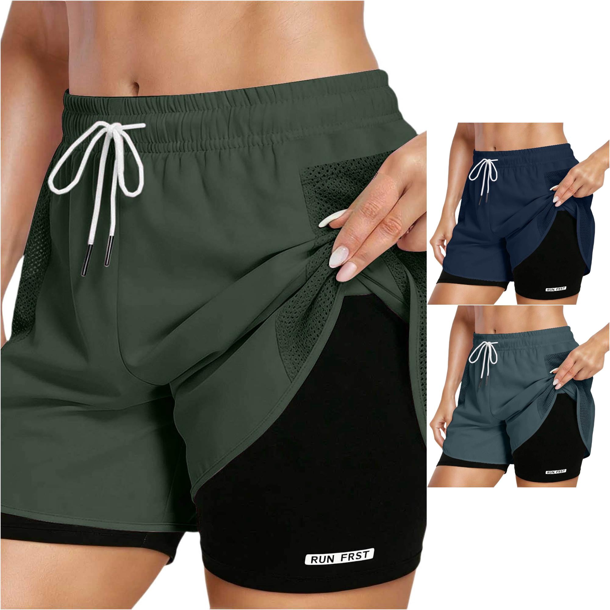 CAIVO Women Breathable Running Workout Shorts For Casual Layer Athletic ...