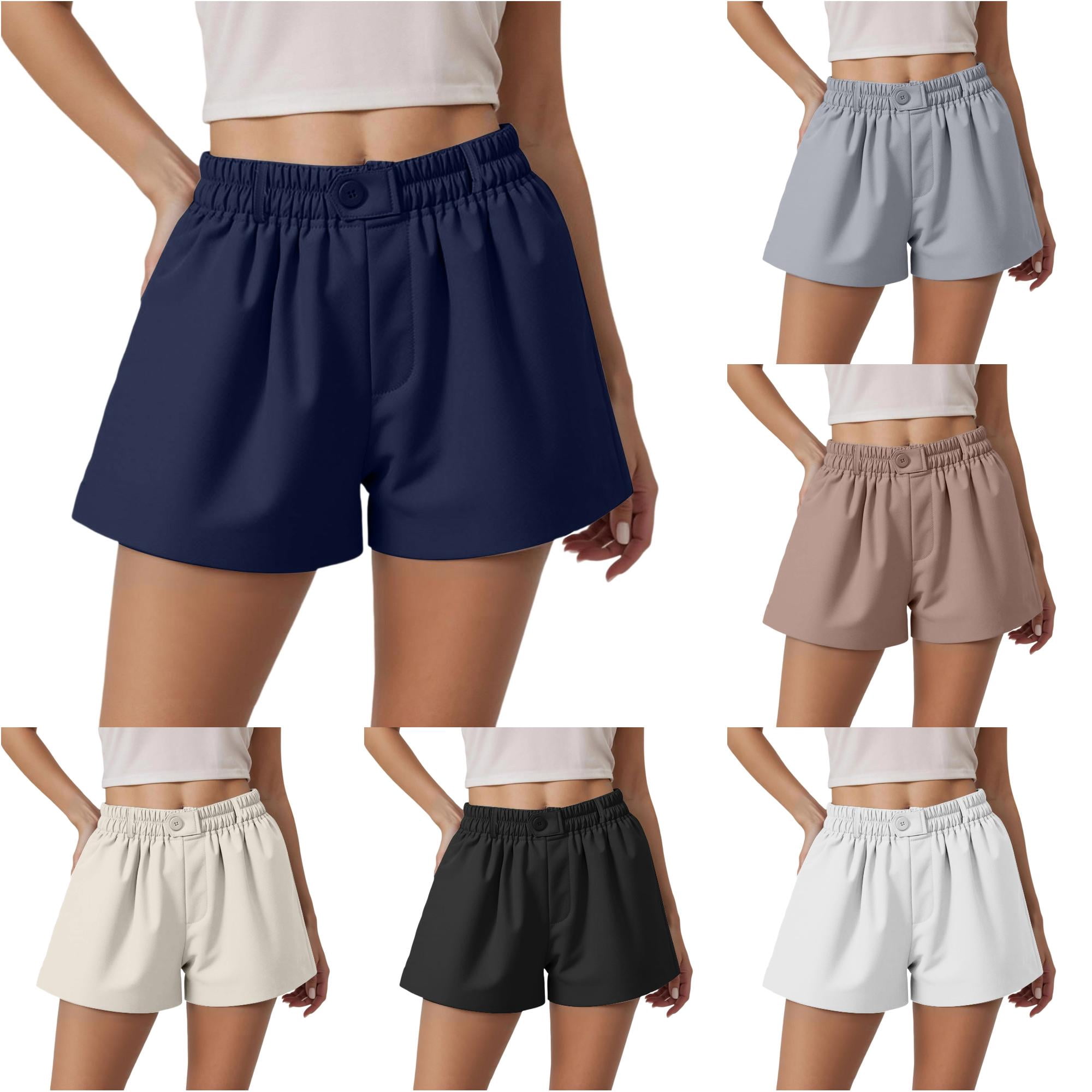 CAIVO Women Casual Shorts Summer Comfortable Workout Elastic Waist ...